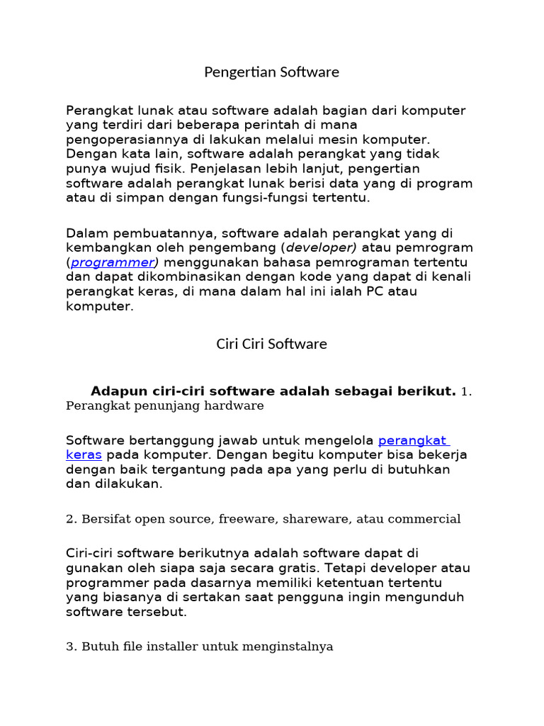 Pengertian Software | PDF