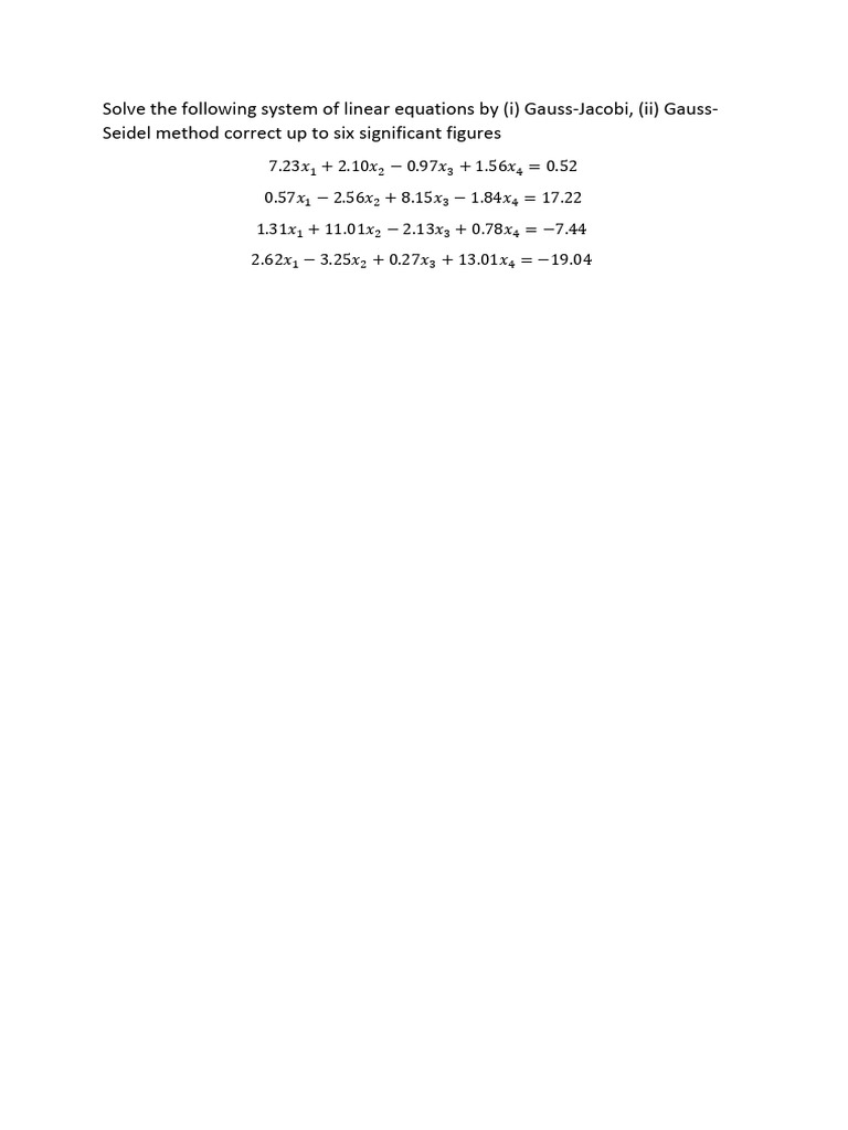 Gauss Jacobi and Seidel | PDF