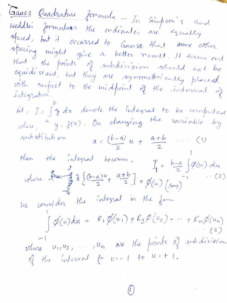 Gauss Integration Techniques Explained | PDF