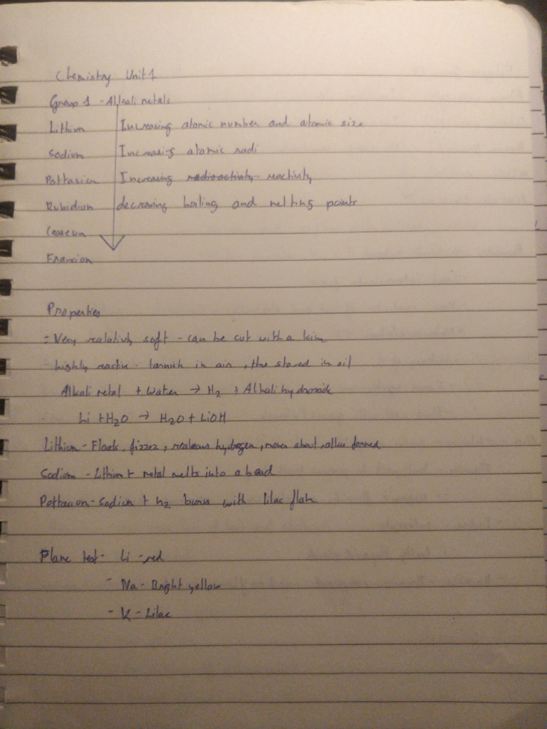 Chemistry Notes 9-10 | PDF