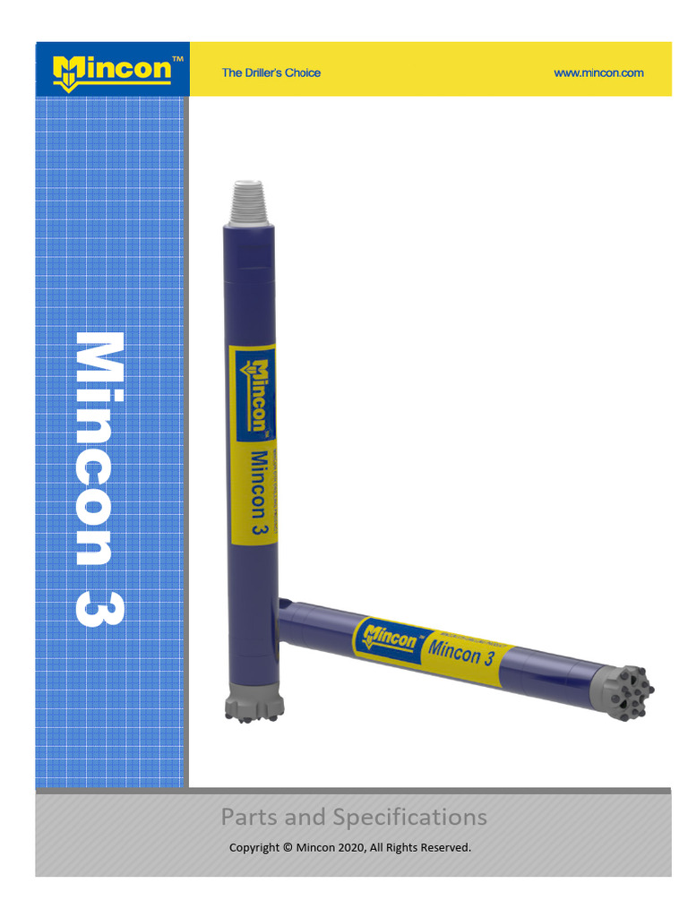 2020 Mincon 3 DTH-Hammer Parts-and-Specifications-Sheet | PDF | Drill ...