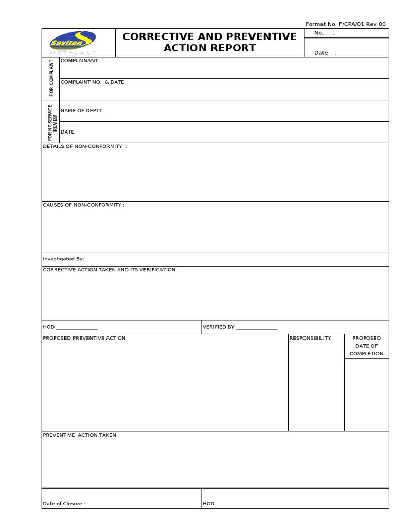 Corrective & Preventive Action | PDF