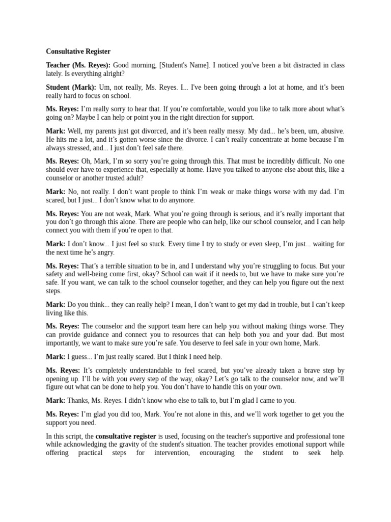 Consultative Register - Teacher and Student | PDF