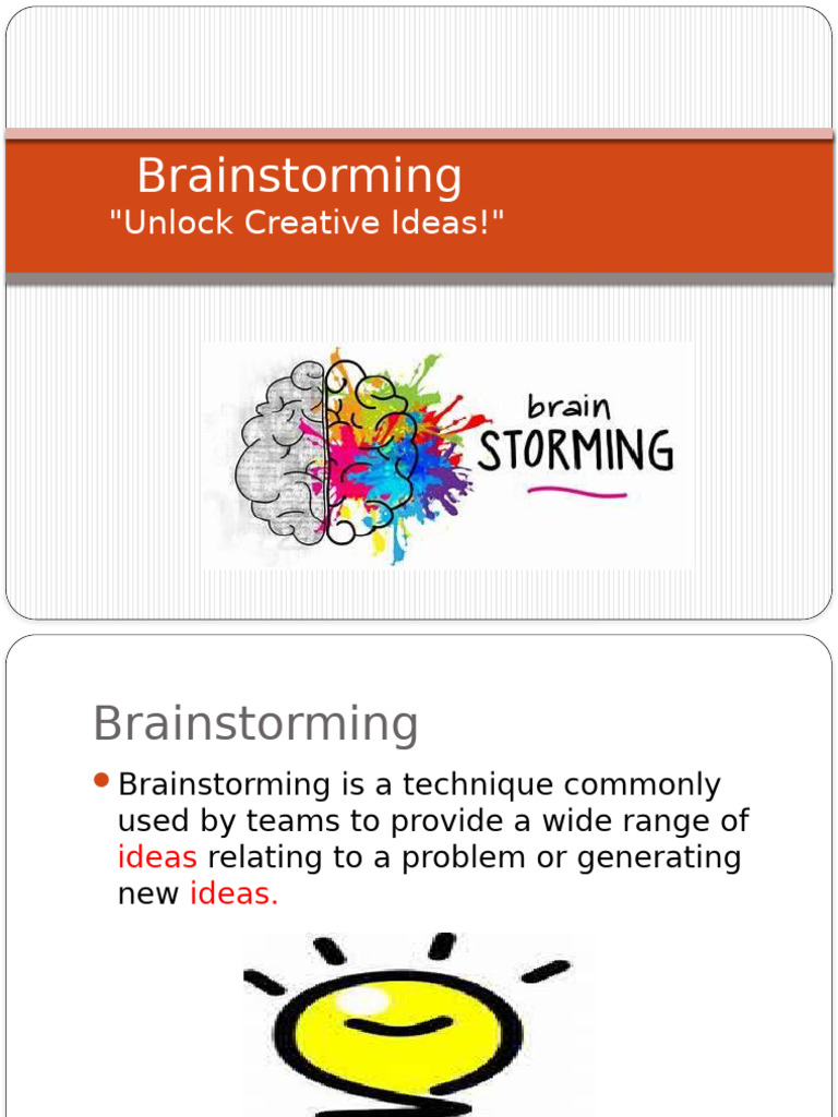 Brainstorming Session | PDF | Brainstorming | Cognition