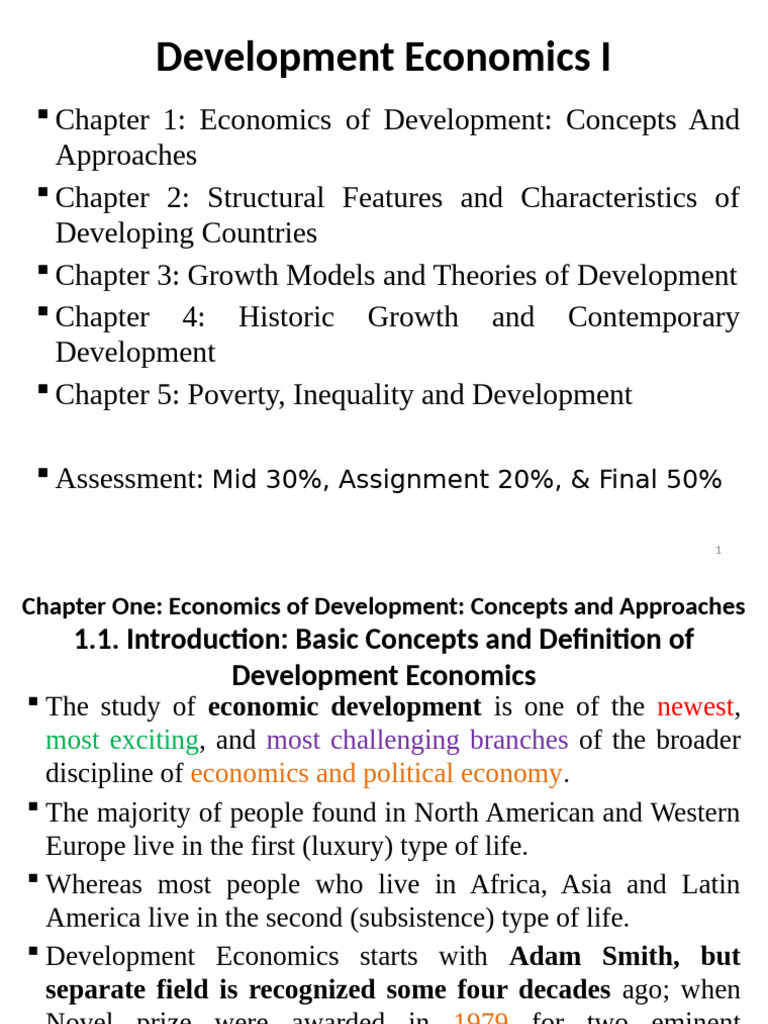 Chapter 1: What Is Development Economics? | PDF | Gross Domestic ...
