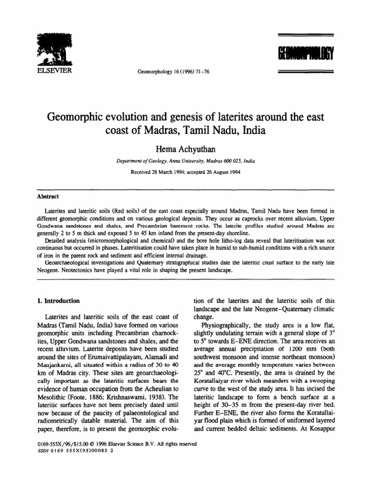 Geomorphic Evolution and Genesis of Late | PDF | Geomorphology | Sandstone