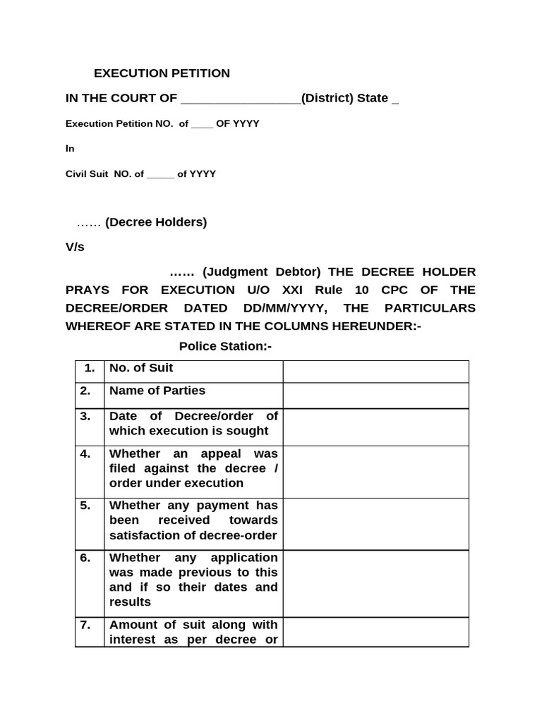 Execution Petition | PDF