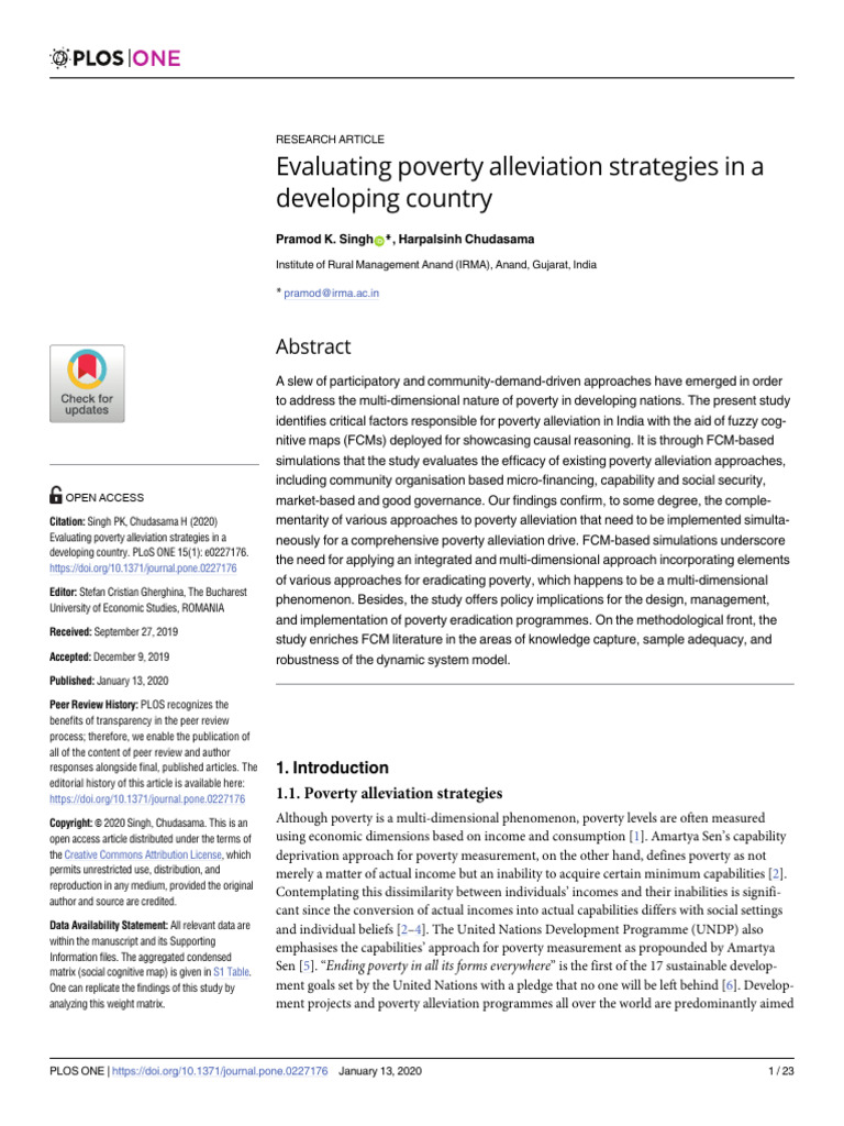Y2020 Evaluating Poverty Alleaviation Strategies | PDF | Poverty Reduction | Poverty