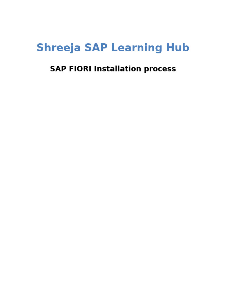SAP Fiori Login Installation Guide | PDF
