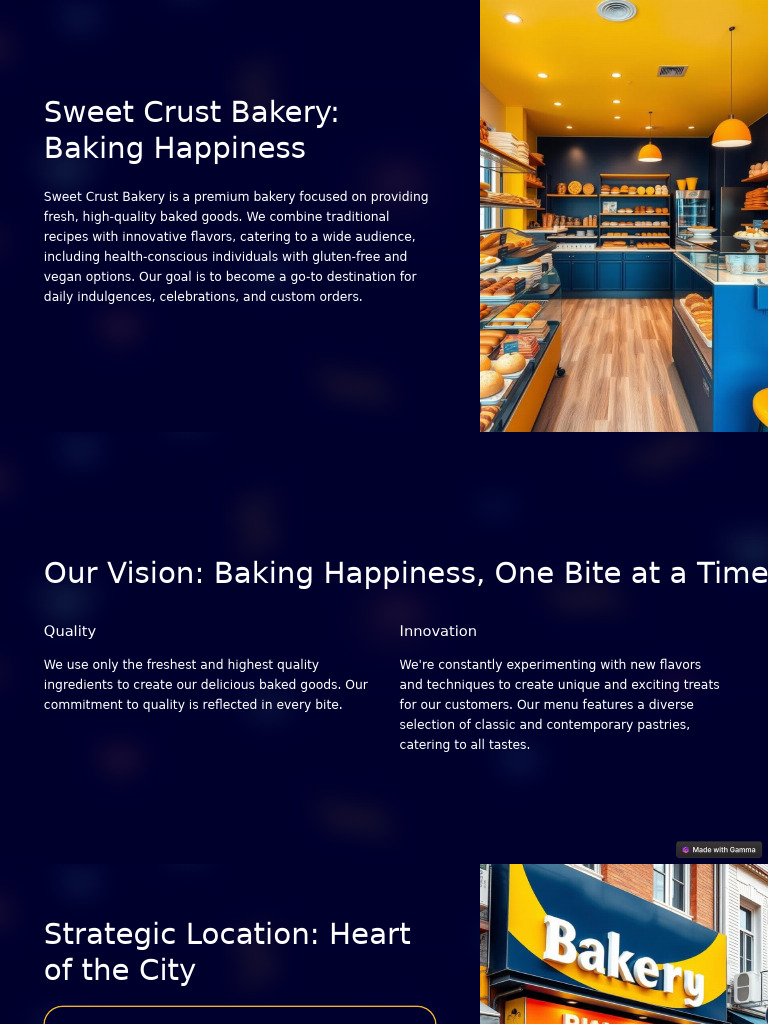 Sweet Crust Bakery: Quality & Innovation | PDF | Baking | Marketing ...