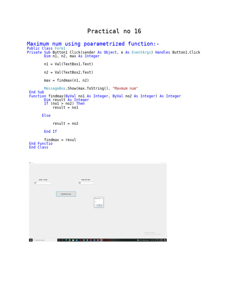 Max Number Using Parameterized Function | PDF