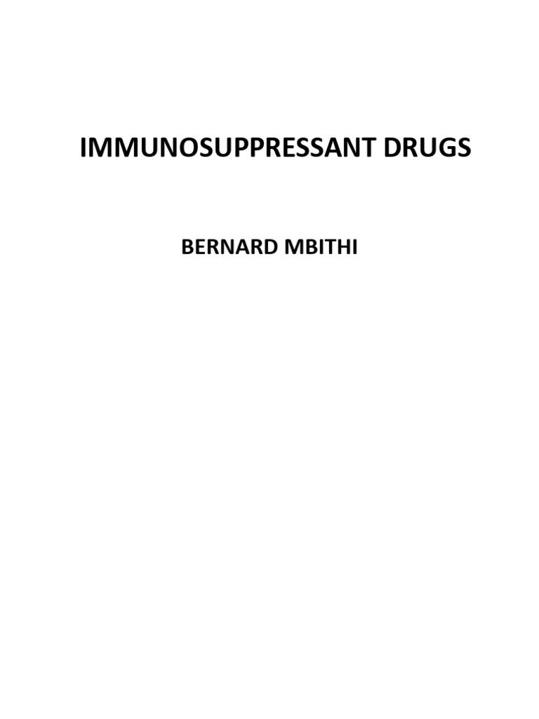 IMMUNOSUPPRESSANT DRUGS | PDF | Interferon | Interleukin 2