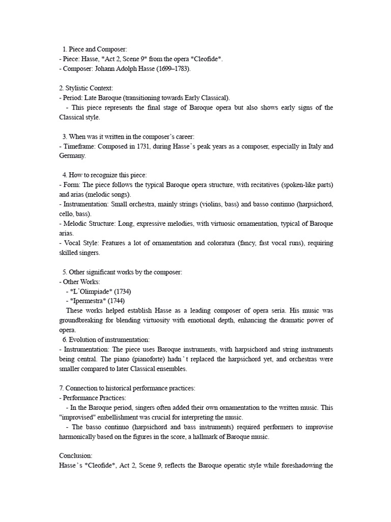 Johann Adolf Hasse Cleofide Act2 Scene9 | PDF