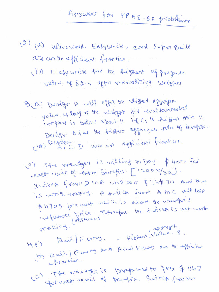 4 - Answers For Pp58-62 Problems (Without Q6) | PDF