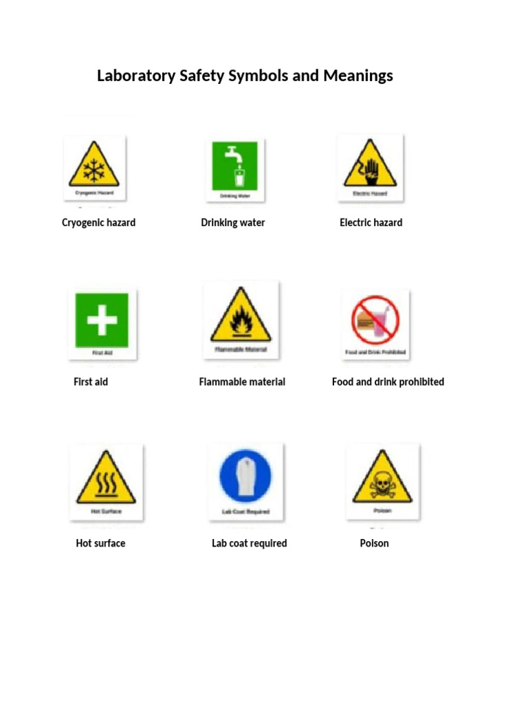 Laboratory Safety Symbols Explained | PDF