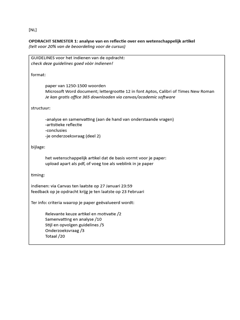 Opdracht+e&o Assignement+e&r+Semester+1+24 25 | PDF