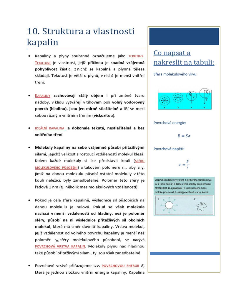 10 Struktura A Vlastnosti Kapalin | PDF