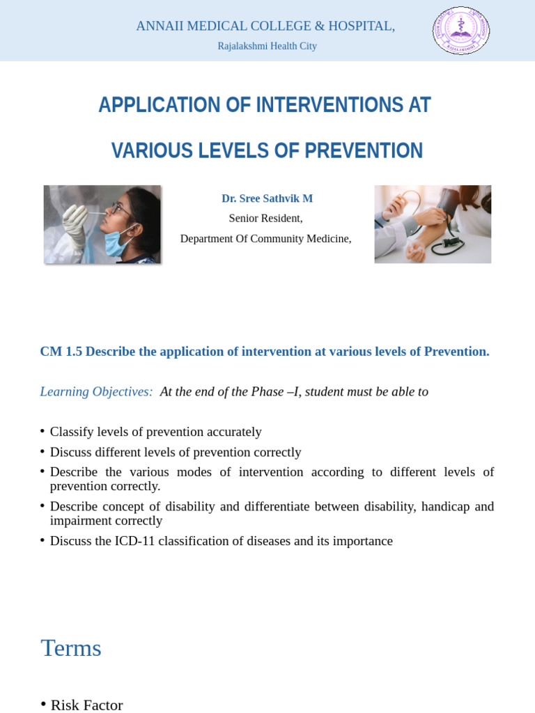 Levels of prevention and modes of intervention | PDF | Preventive ...