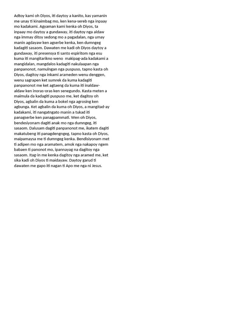 Kararag-Iloco Version | PDF