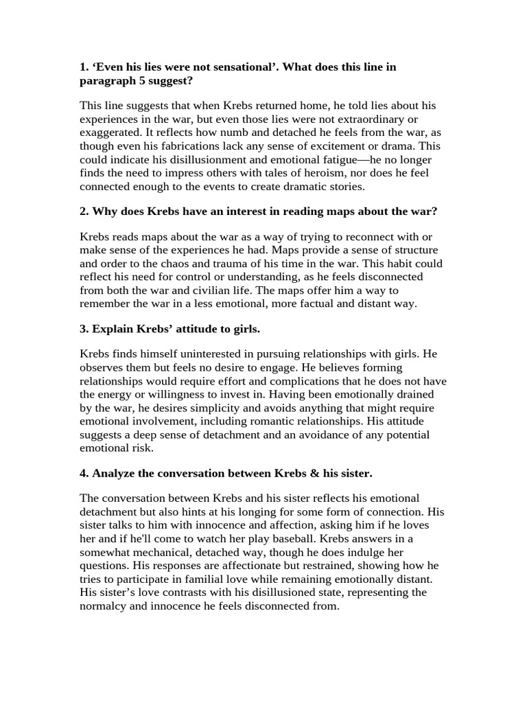 Preparation For SOLDIER'S HOME | PDF | Social Alienation ...