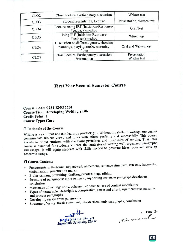 Syllabus 2nd Semester | PDF