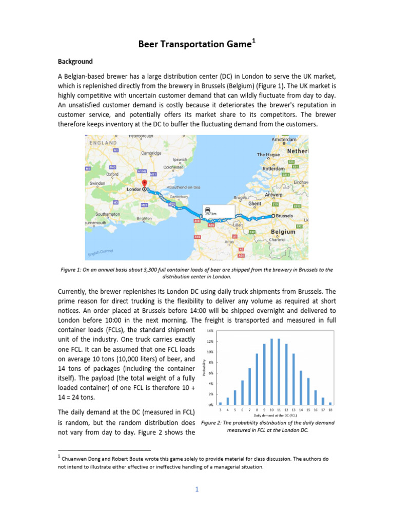 Beer Transportation Game-1 | PDF | Transport | Cargo