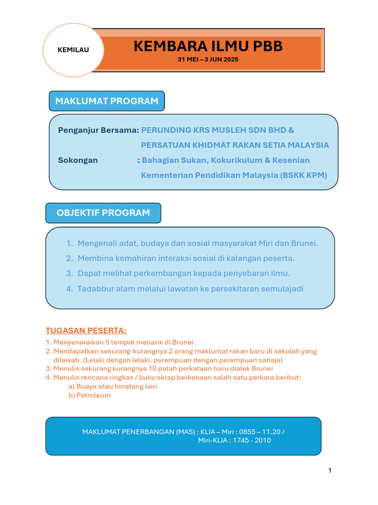 Kembara Ilmu PBB Miri Brunei 2025 | PDF