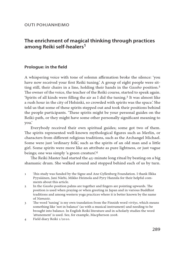 Reiki Practices and Magical Thinking | PDF | Thought | Mikao Usui