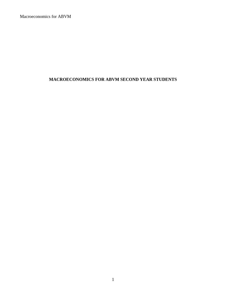 Macro Handout Unit 1 And 2 For Mid Pdf Cost Of Living Economics