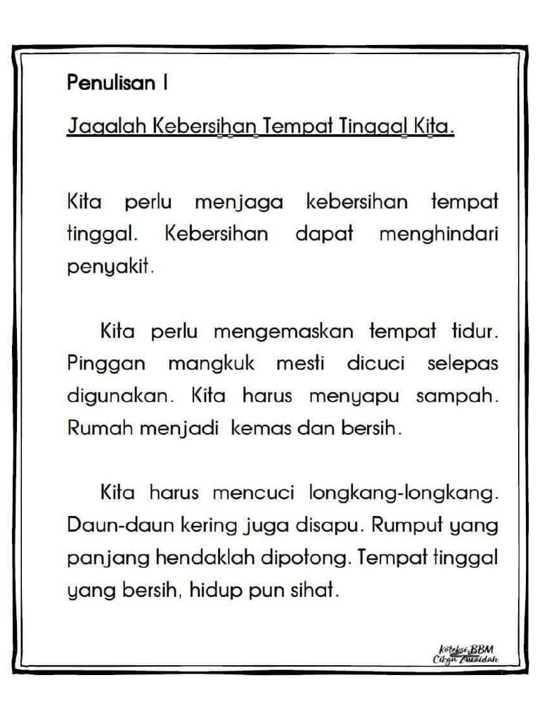 Contoh Karangan Tahun 2 Pdf