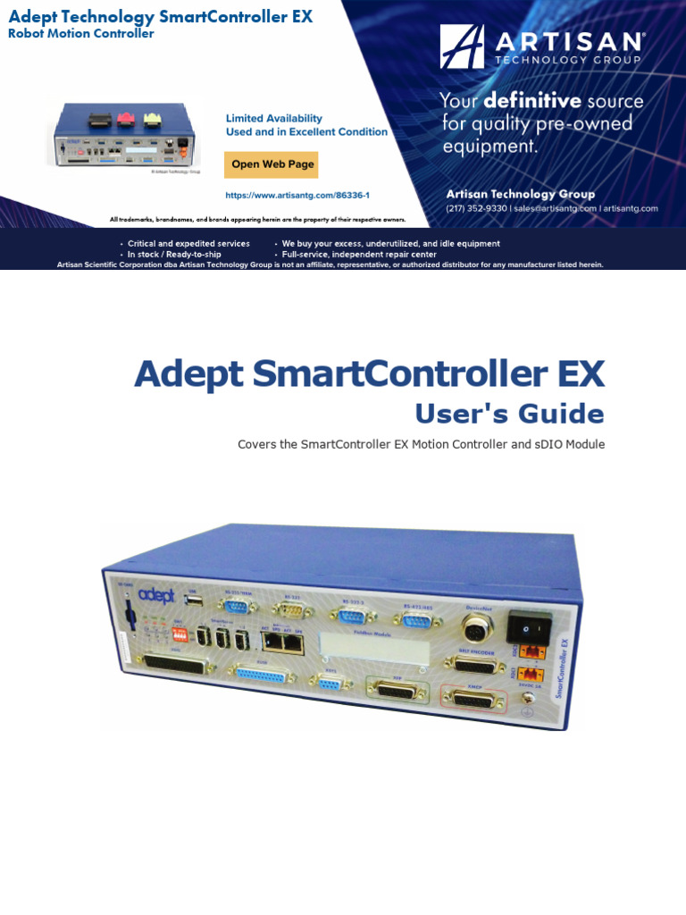 Info Adept Technology SmartController EX Manual 201510510493 | PDF