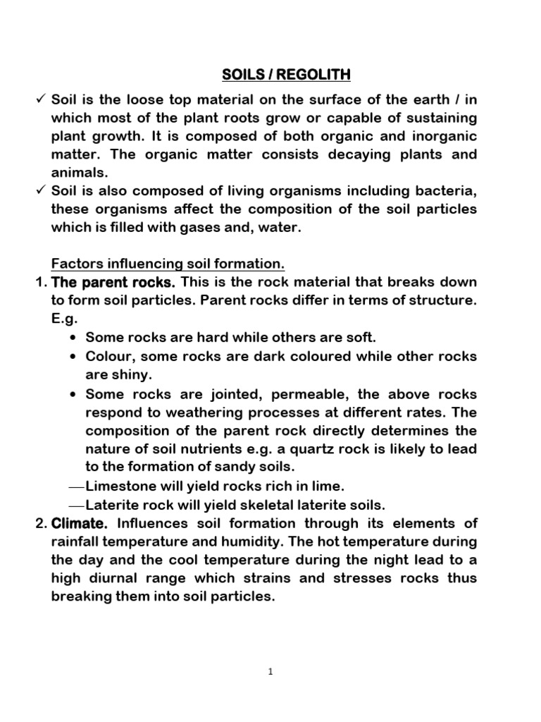 s6 Geography Paper 1 Soils Notes | PDF | Soil | Erosion