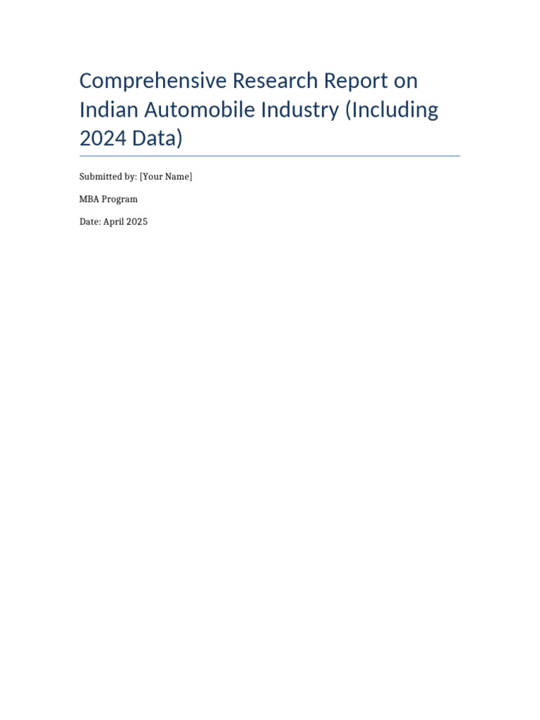 Indian Automobile Industry Report 2024 | PDF | Economies | Vehicles
