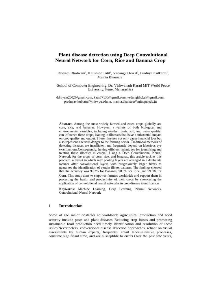 Plant Disease Detection Using Deep Convolutional Neural Network For