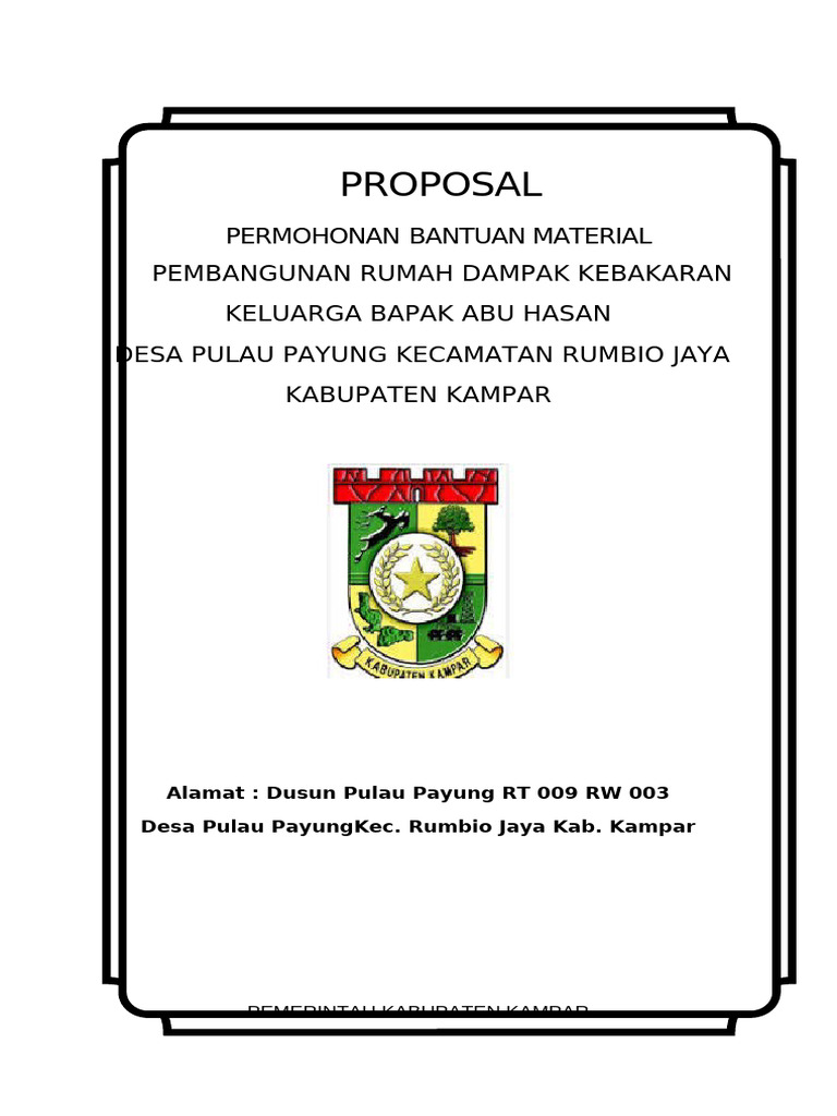 PROPOSAL Bantuan Rumah Sendang II Hasan | PDF