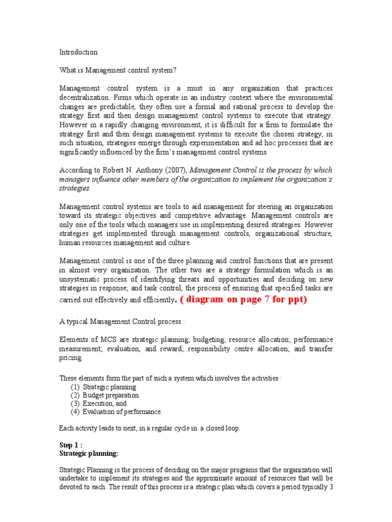 MCS in Service Organization | PDF | Strategic Management | Strategic ...