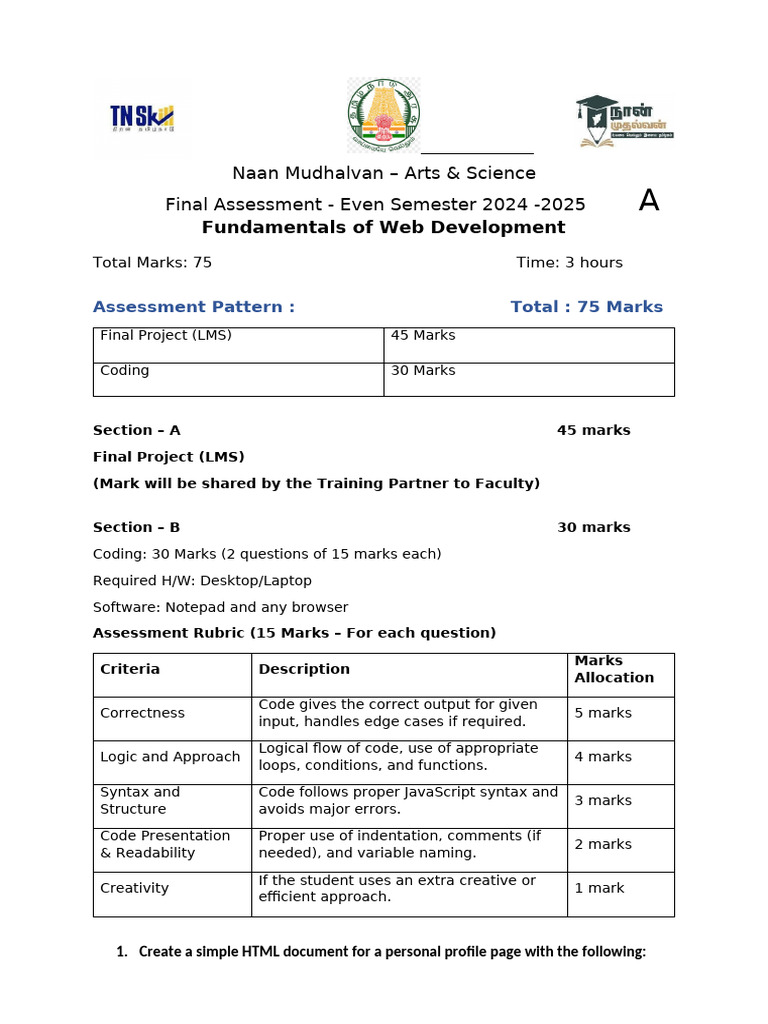 Set 1 - Fundamentals of Web Development | PDF