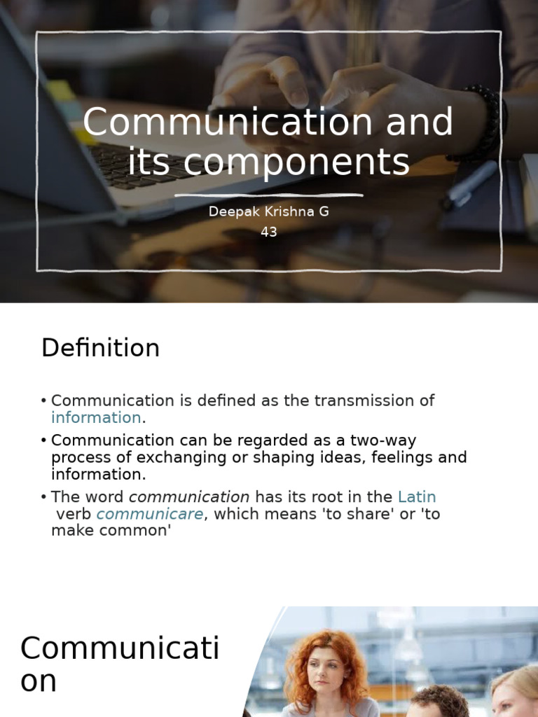 Communication and Its Components 4 | PDF | Communication | Human ...