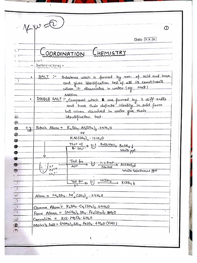 Kota Handwritten Notes For INORG PART 2 | PDF