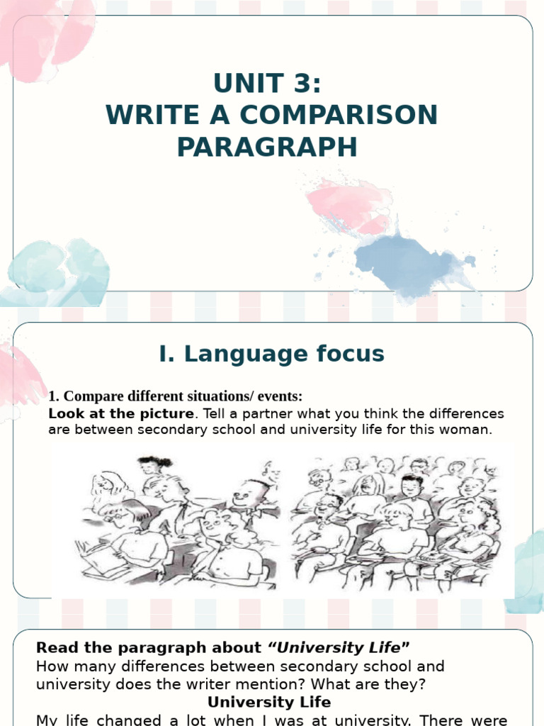 Comparing University and School Life | PDF | Human Communication