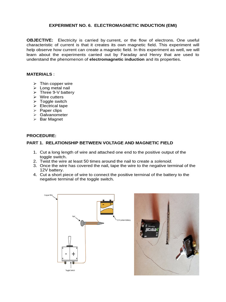 Electromagnetic Induction Experiment | PDF | Electromagnetic Induction | Magnetic Field