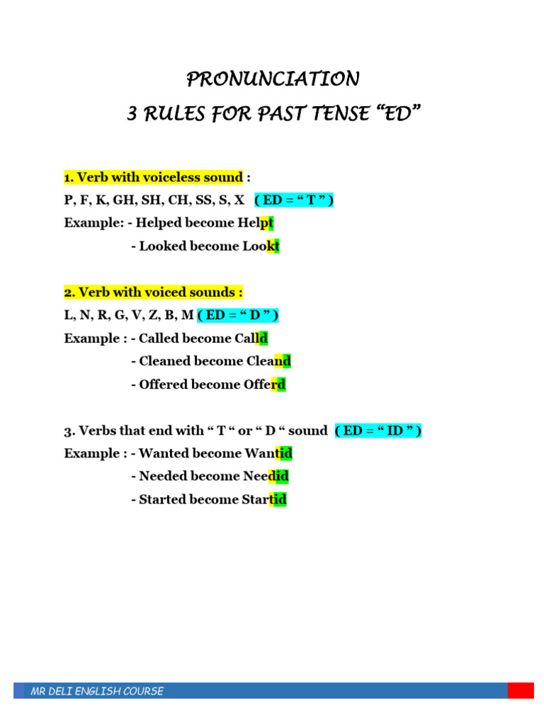 Verb With End of Ed | PDF
