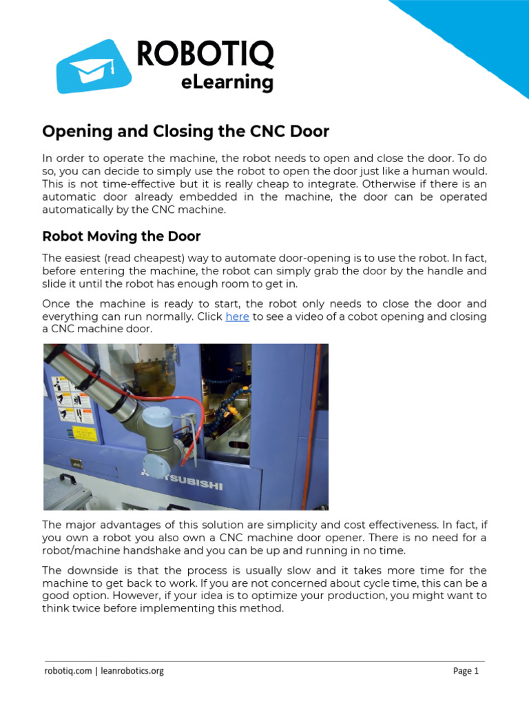 Opening and Closing The CNC Door | PDF | Robot | Robotics
