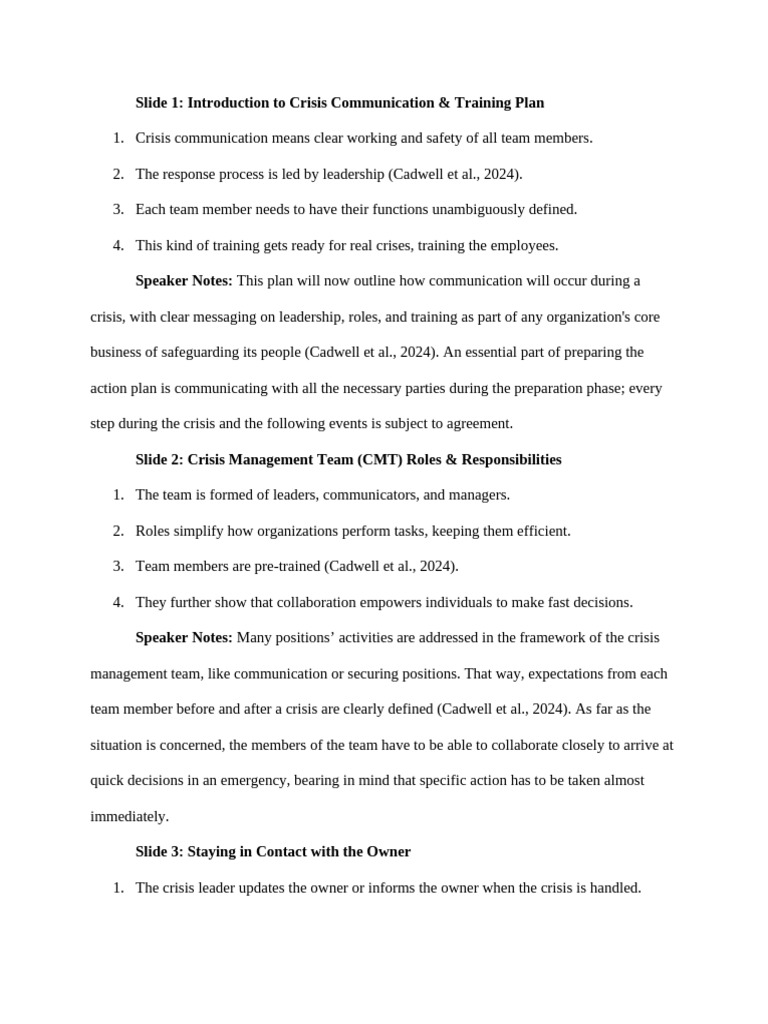 Crisis Communication Training Overview | PDF | Communication | Crisis ...