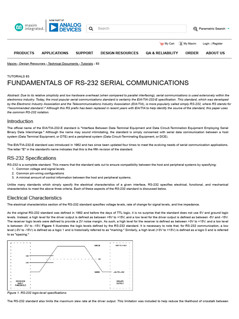 Fundamentals of RS-232 Serial Communications | PDF | Computing | Telecommunications