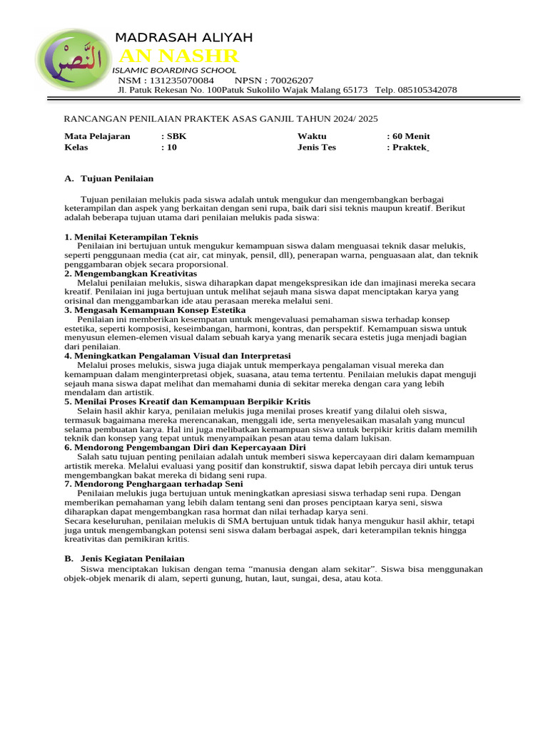 Penilaian Praktek Asas Ganjil Tahun 2024 | PDF
