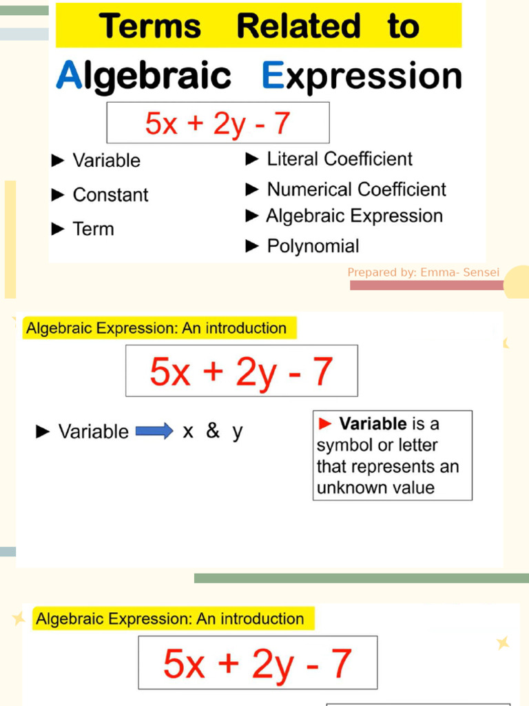 Evaluating Algebraic Expression | PDF