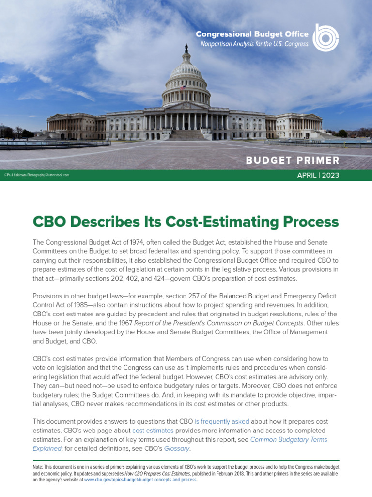 59003-Cost Estimate Primer | PDF | Baseline (Budgeting) | United States ...