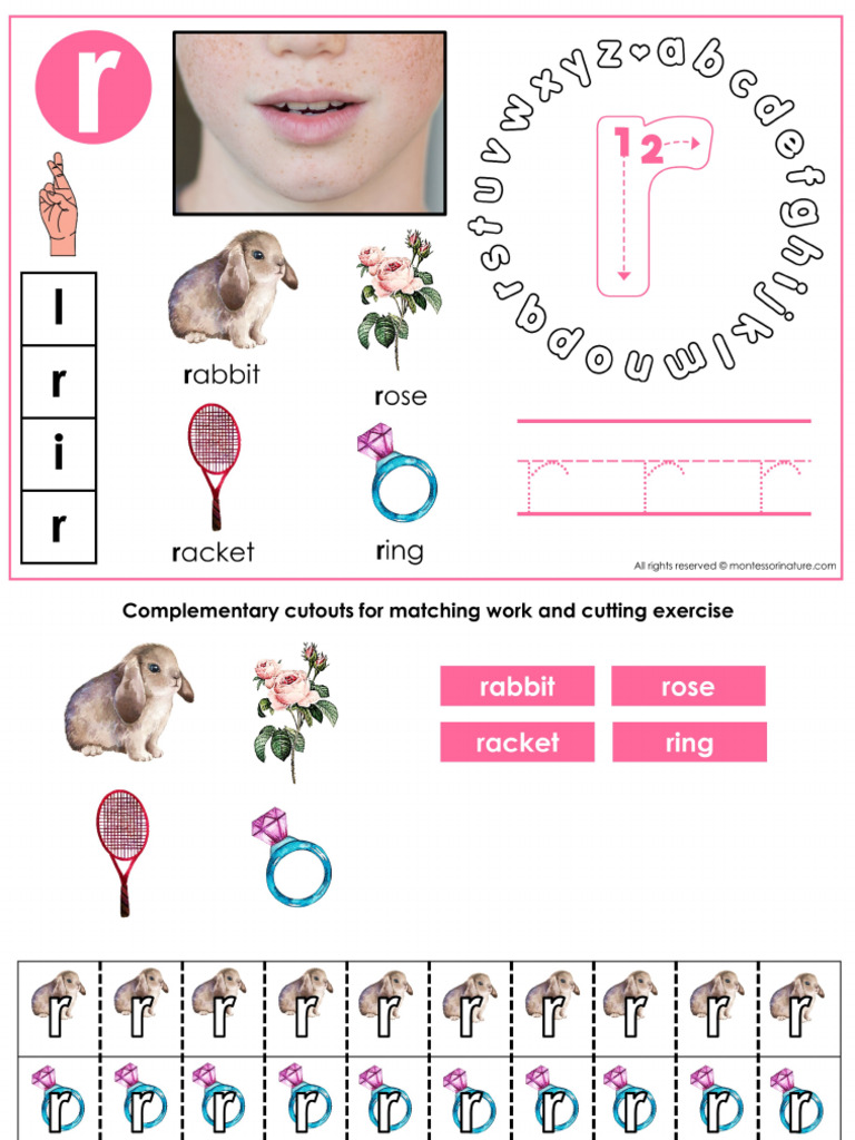 Letter R Activity Page Montessori Nature Free Printables Phonics | PDF