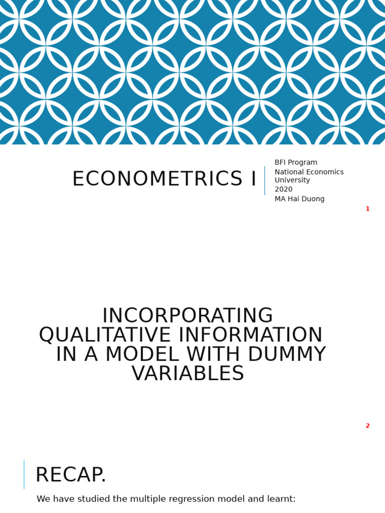 Econometrics I - Lecture 7 (Wooldridge) | PDF | Regression Analysis | Multicollinearity
